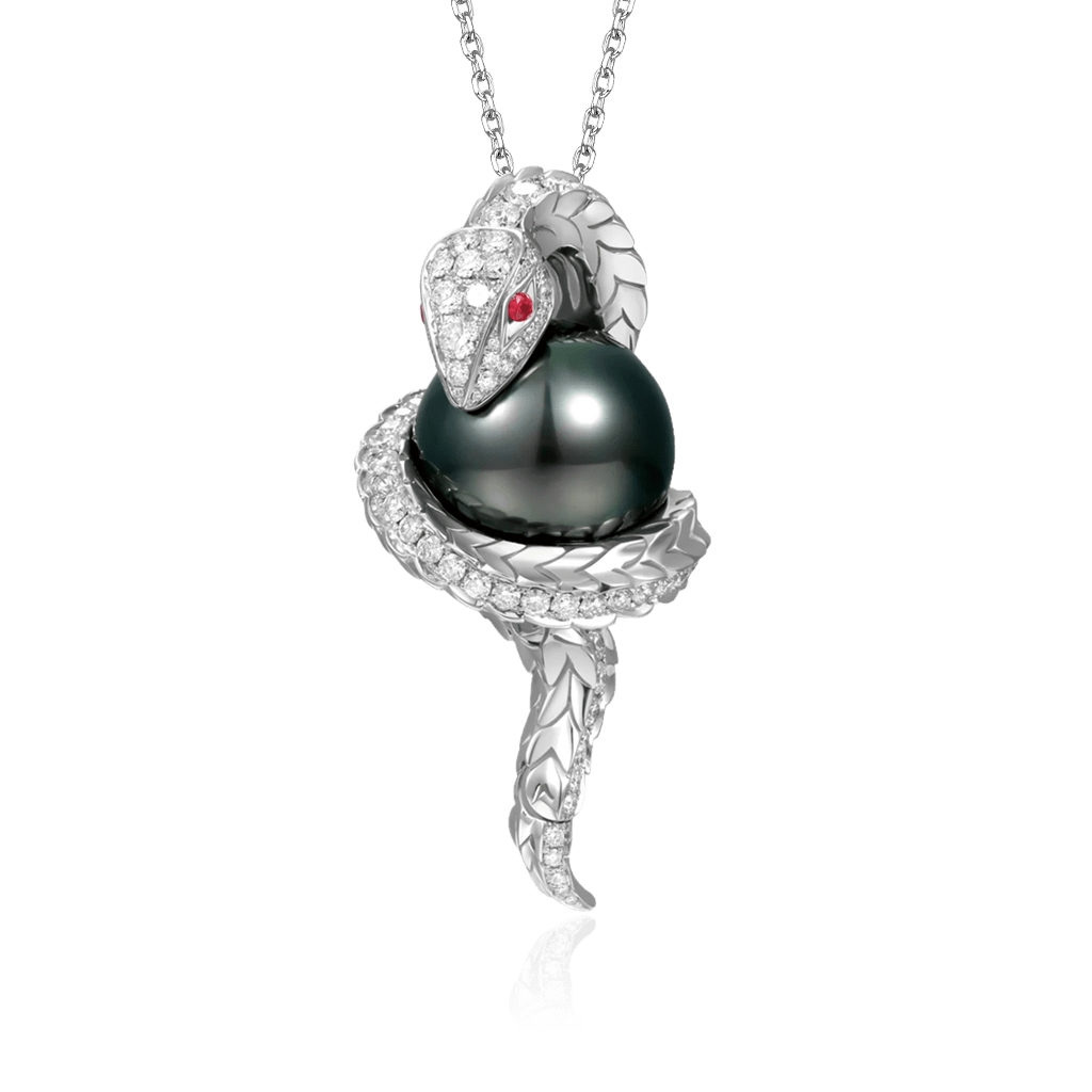 Snake Surround Pearl Pendant Necklace - HIPEARL Jewelry